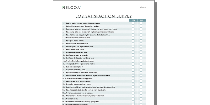 Questionnaire Survey For Job Satisfaction 20 Key Employee Satisfaction