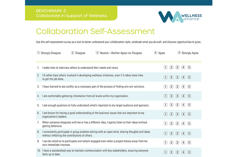 Collaboration Self-Assessment Sample Survey - Wellness Alliance